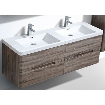Venice 1500 Wall-Hung Vanity Unit Double Drawer & Basin Combo with ...