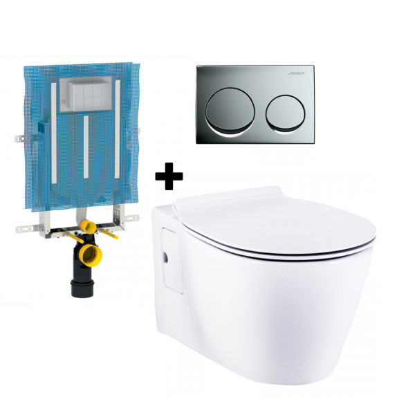 Combo Cobra Arrive W/H Pan with Geberit Alpha Cistern and Alpha10 Matt ...